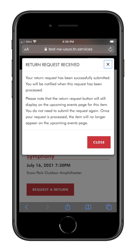 Request to Return or Exchange Tickets - USUO
