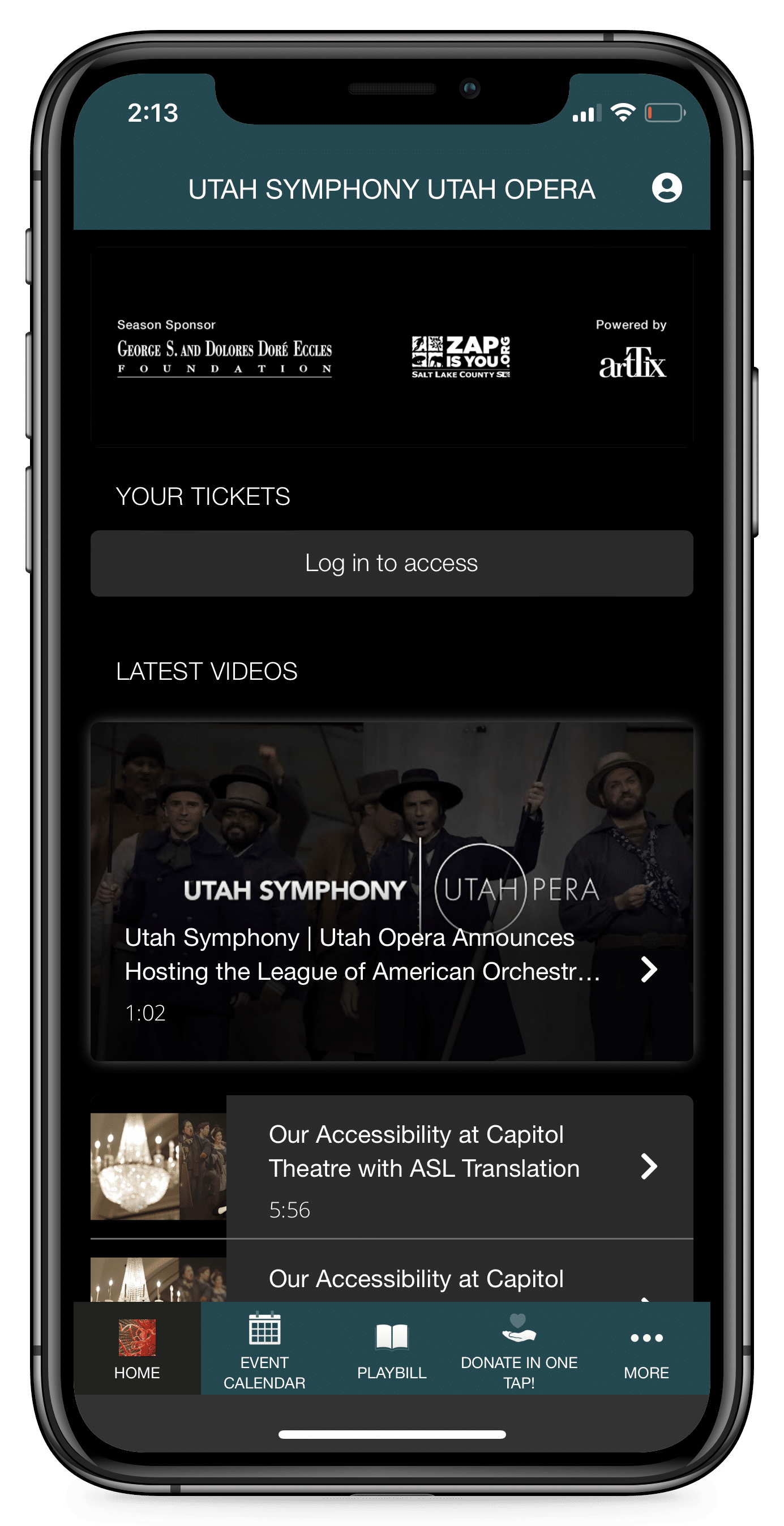 Mobile App - Utah Symphony